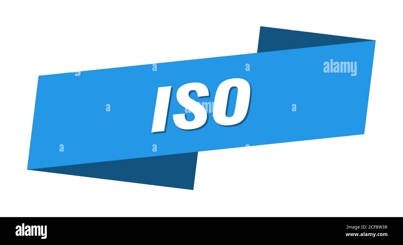 iso banner template. ribbon label sticker. sign Stock Vector Image ...