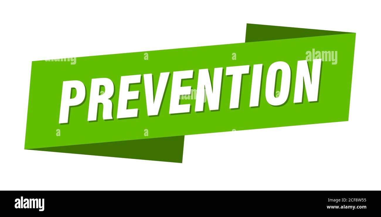 prevention banner template. ribbon label sticker. sign Stock Vector ...