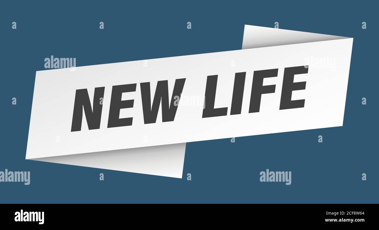 new life banner template. ribbon label sticker. sign Stock Vector Image ...