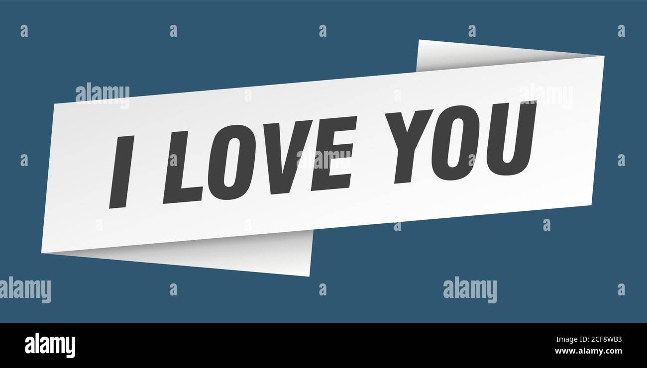 i love you banner template. ribbon label sticker. sign Stock Vector ...