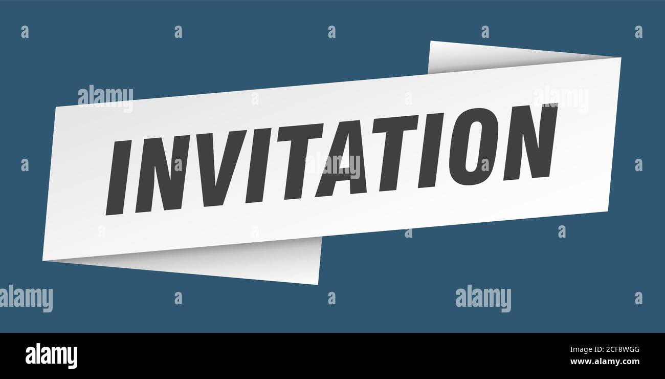 invitation banner template. ribbon label sticker. sign Stock Vector ...