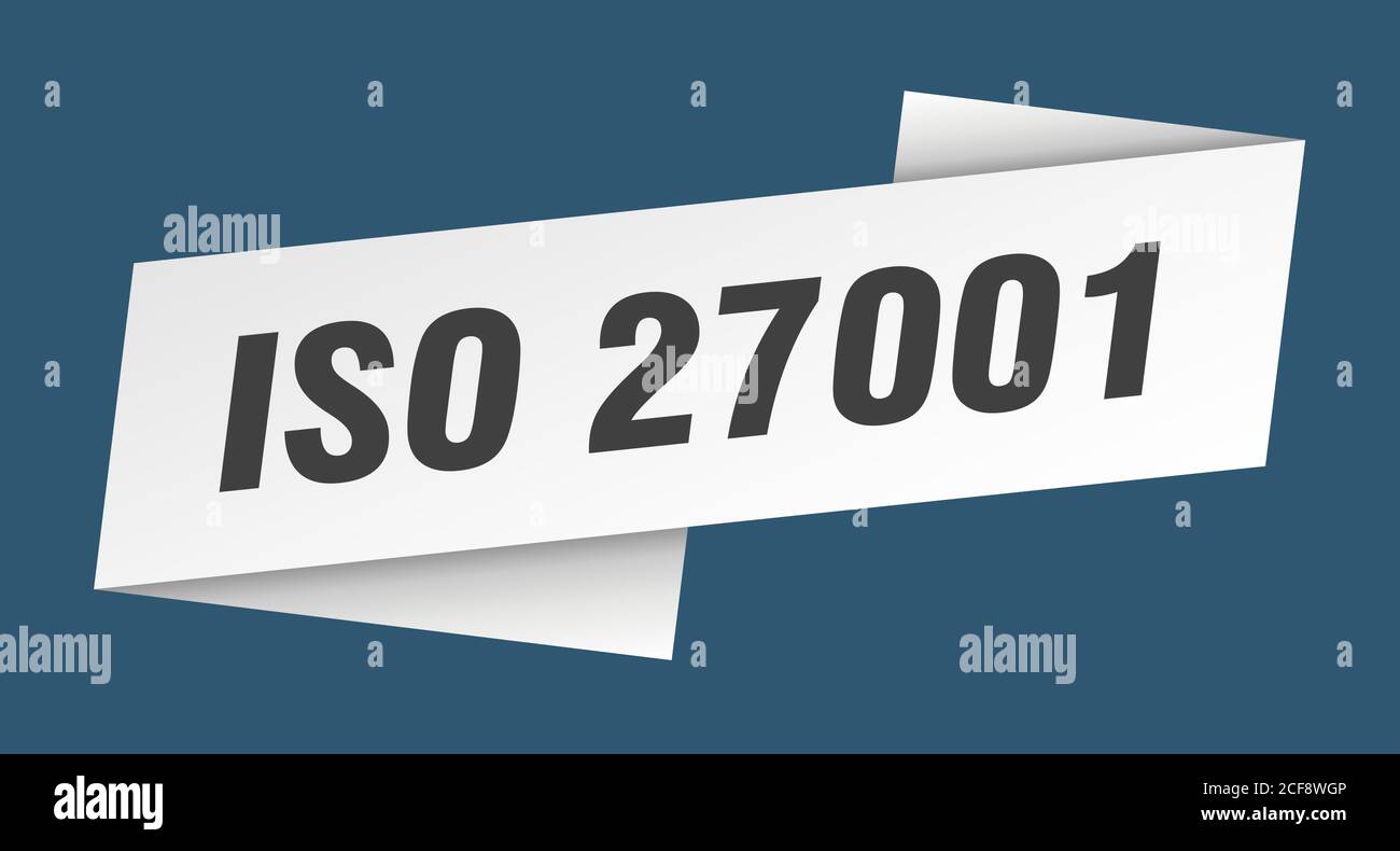 iso 27001 banner template. ribbon label sticker. sign Stock Vector ...