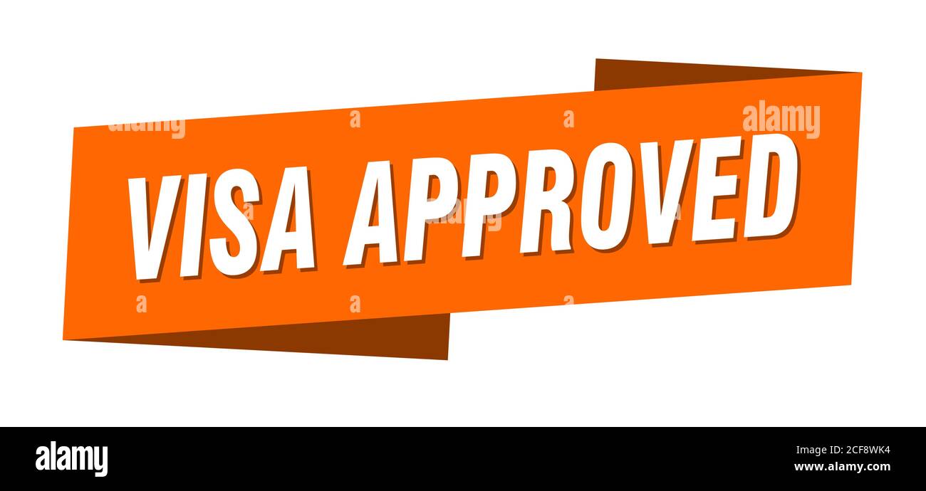 visa approved banner template. ribbon label sticker. sign Stock Vector ...