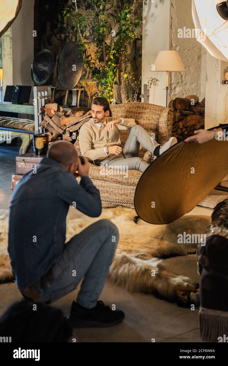 Male model photoshoot hi-res stock photography and images - Alamy