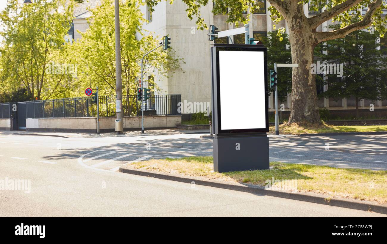 Empty City Light Poster Mock-Up Template in City on a Street Stock ...