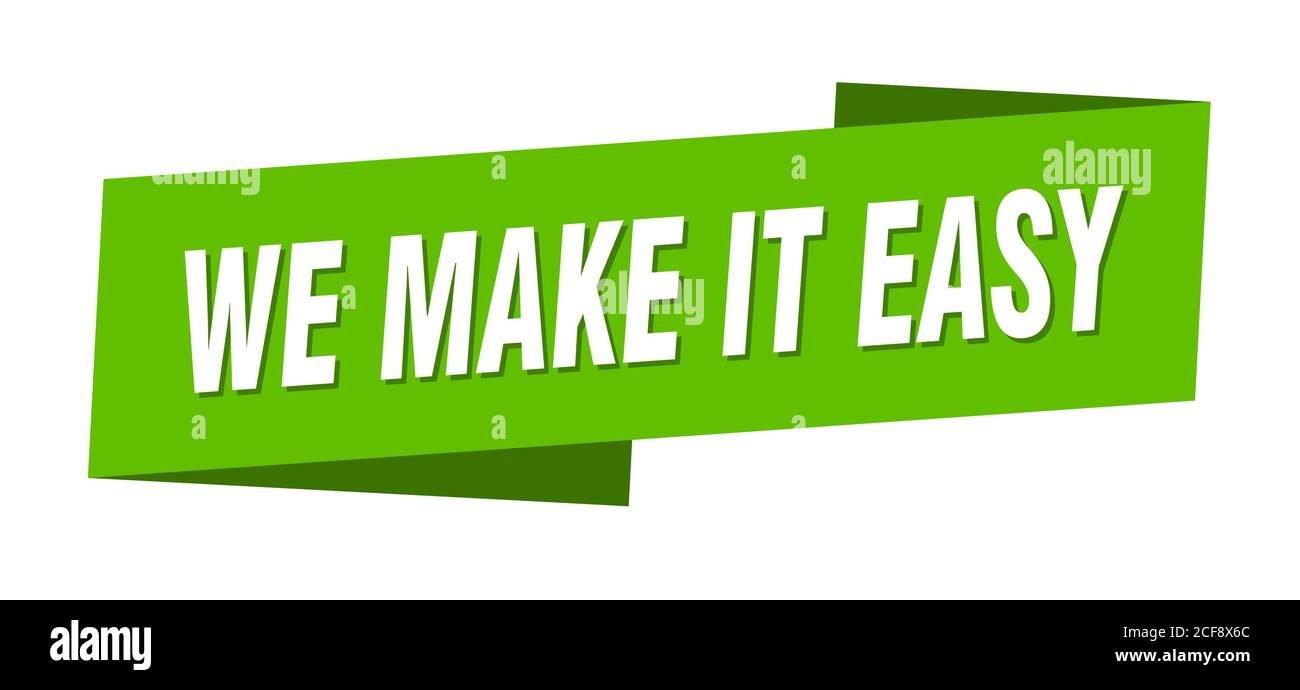 we make it easy banner template. ribbon label sticker. sign Stock ...