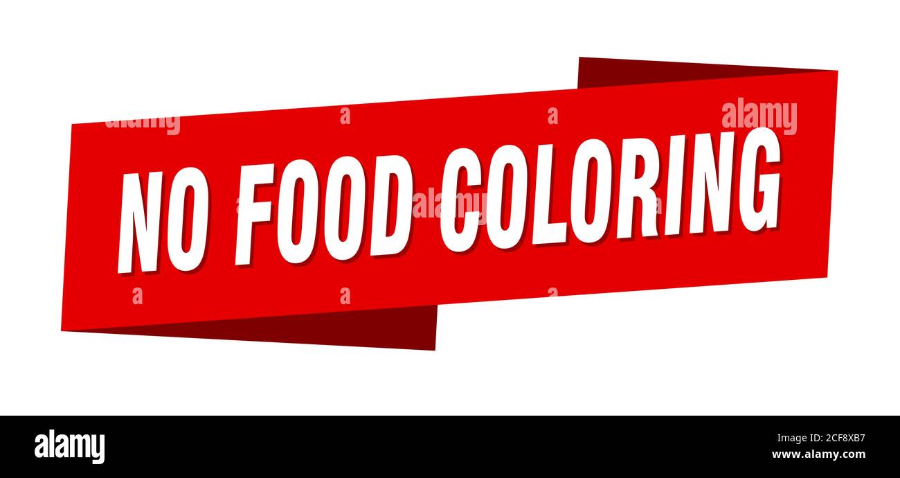 no food coloring banner template. ribbon label sticker. sign Stock ...
