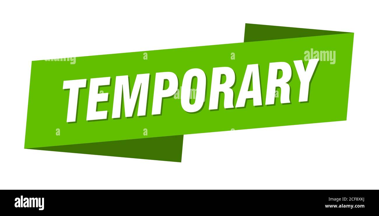 temporary banner template. ribbon label sticker. sign Stock Vector ...