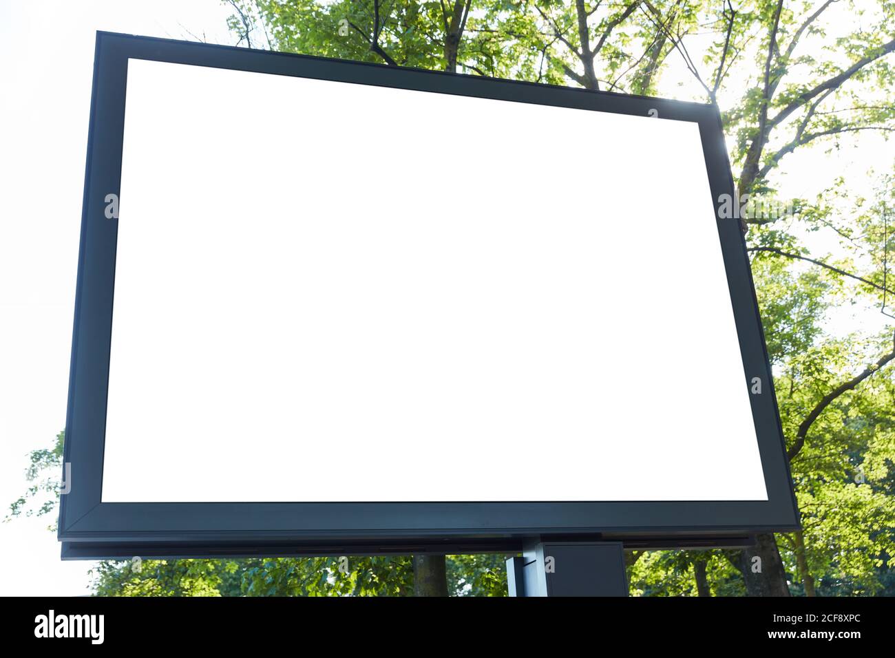 White Digital Poster Billboard Mock-Up Template as a mega-light in the ...