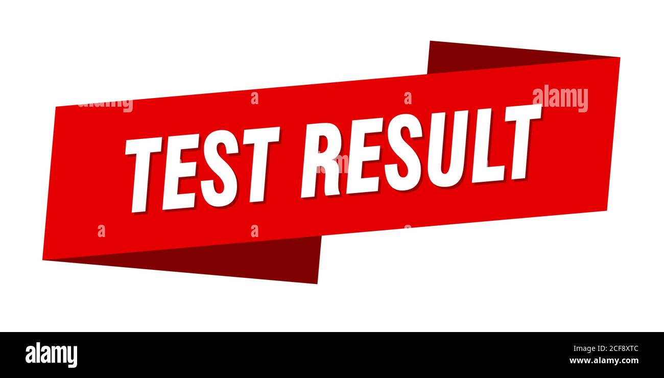 test result banner template. ribbon label sticker. sign Stock Vector ...