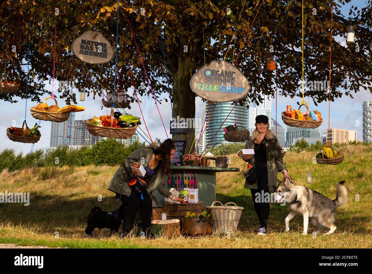 EDITORIAL USE ONLY General views of an art installation of a 'shop in a ...