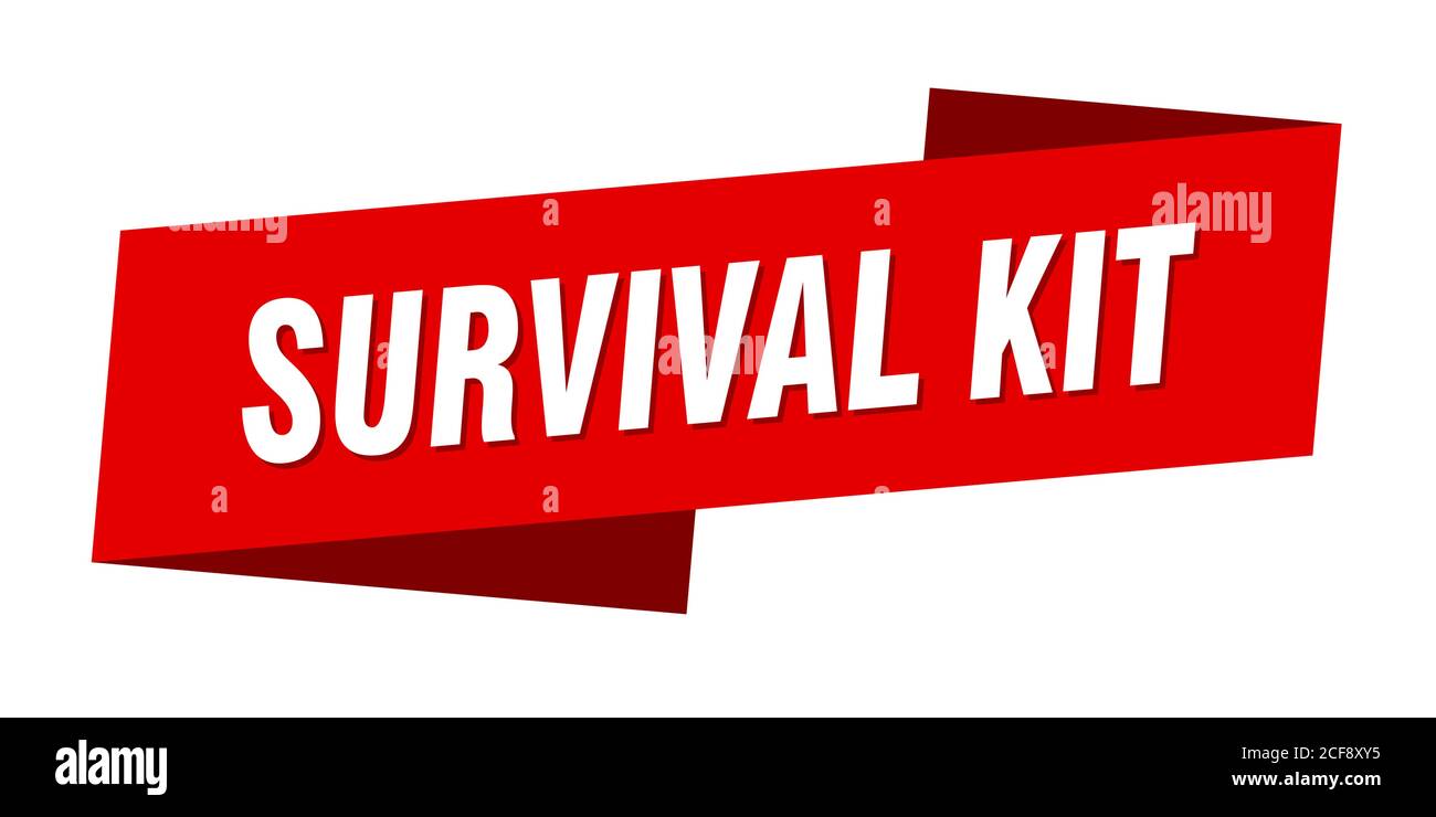 survival kit banner template. ribbon label sticker. sign Stock Vector ...
