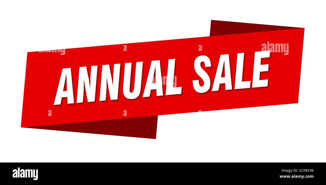 annual sale banner template. ribbon label sticker. sign Stock Vector ...
