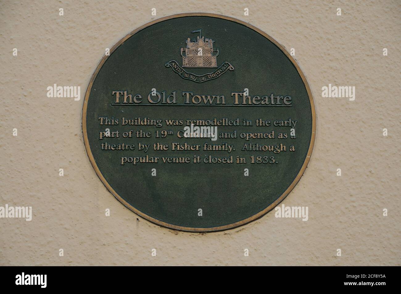 Plaque on Theatre House, Thetford, Norfolk Stock Photo - Alamy