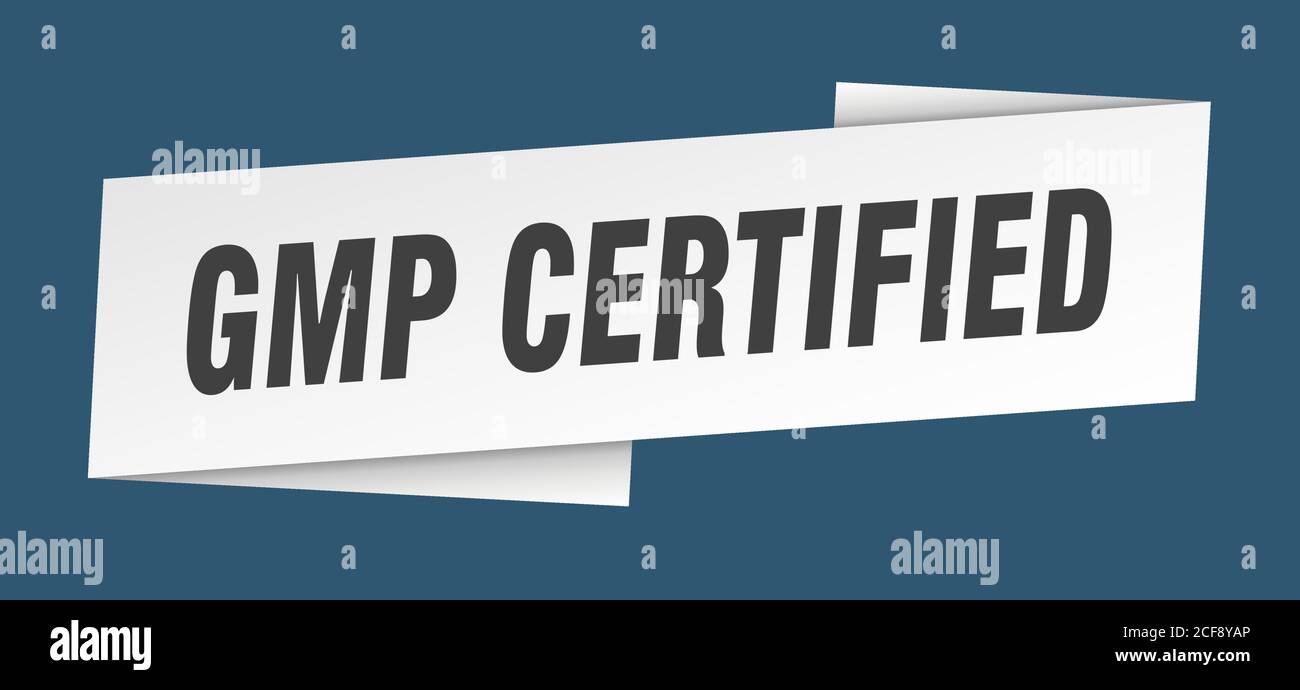 gmp certified banner template. ribbon label sticker. sign Stock Vector ...