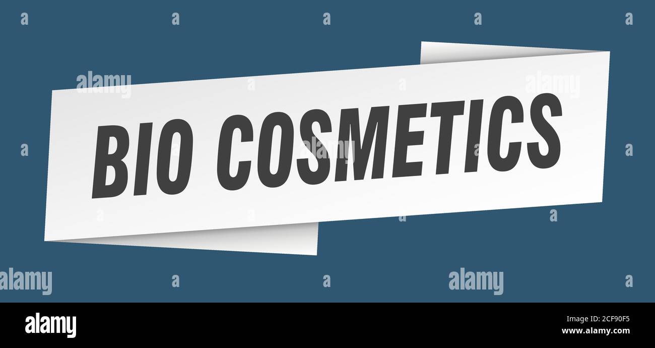 bio cosmetics banner template. ribbon label sticker. sign Stock Vector ...