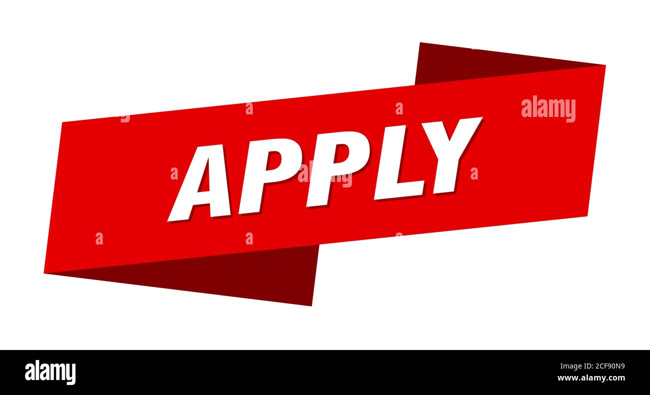 apply banner template. ribbon label sticker. sign Stock Vector Image ...