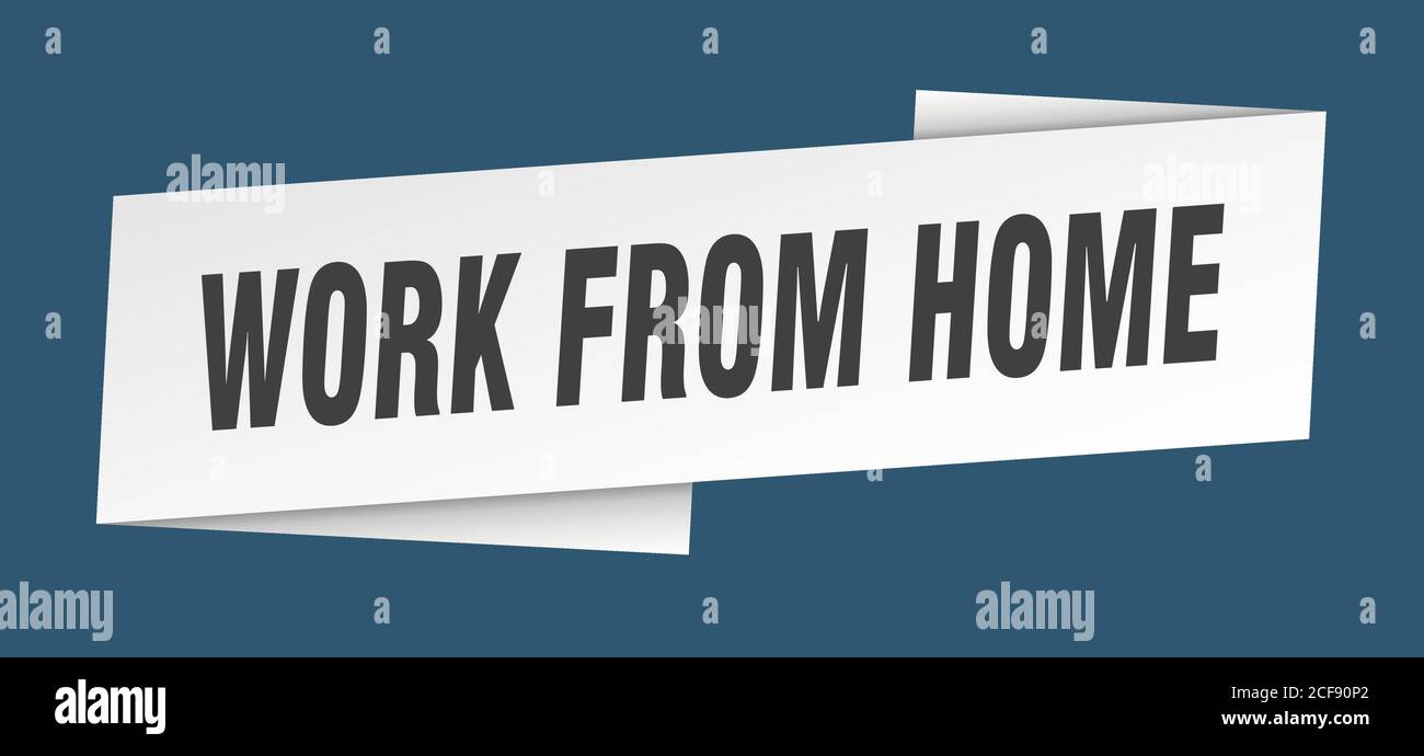 work from home banner template. ribbon label sticker. sign Stock Vector ...