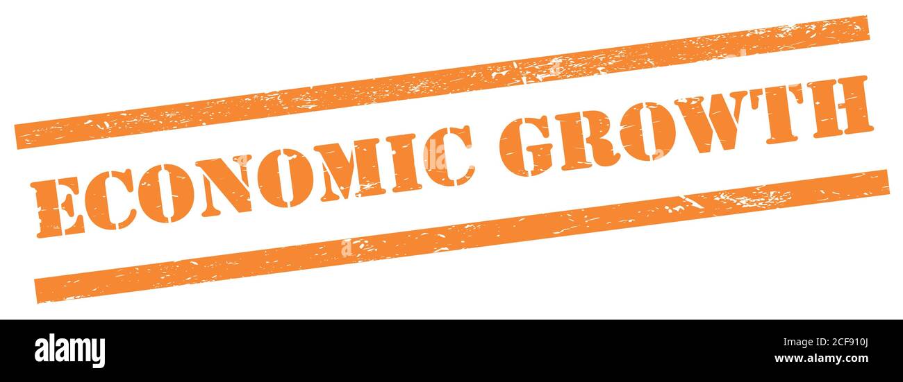 ECONOMIC GROWTH text on orange grungy rectangle stamp Stock Photo - Alamy