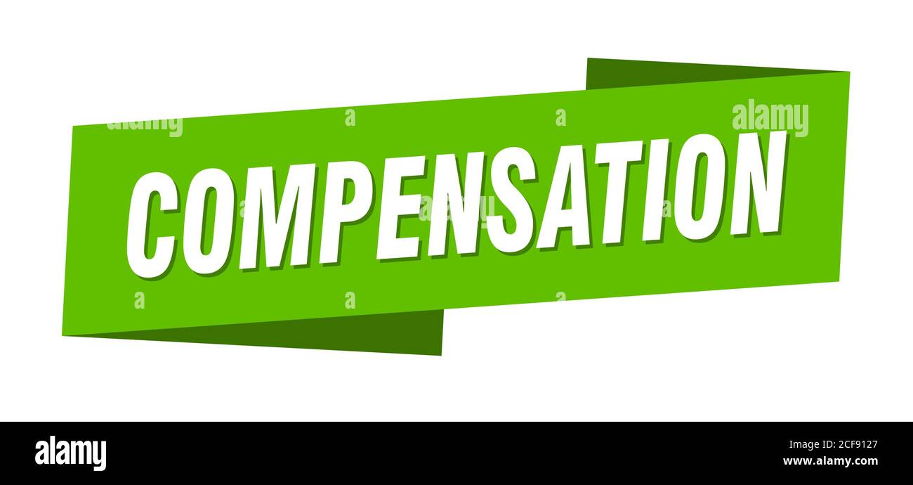 compensation banner template. ribbon label sticker. sign Stock Vector ...