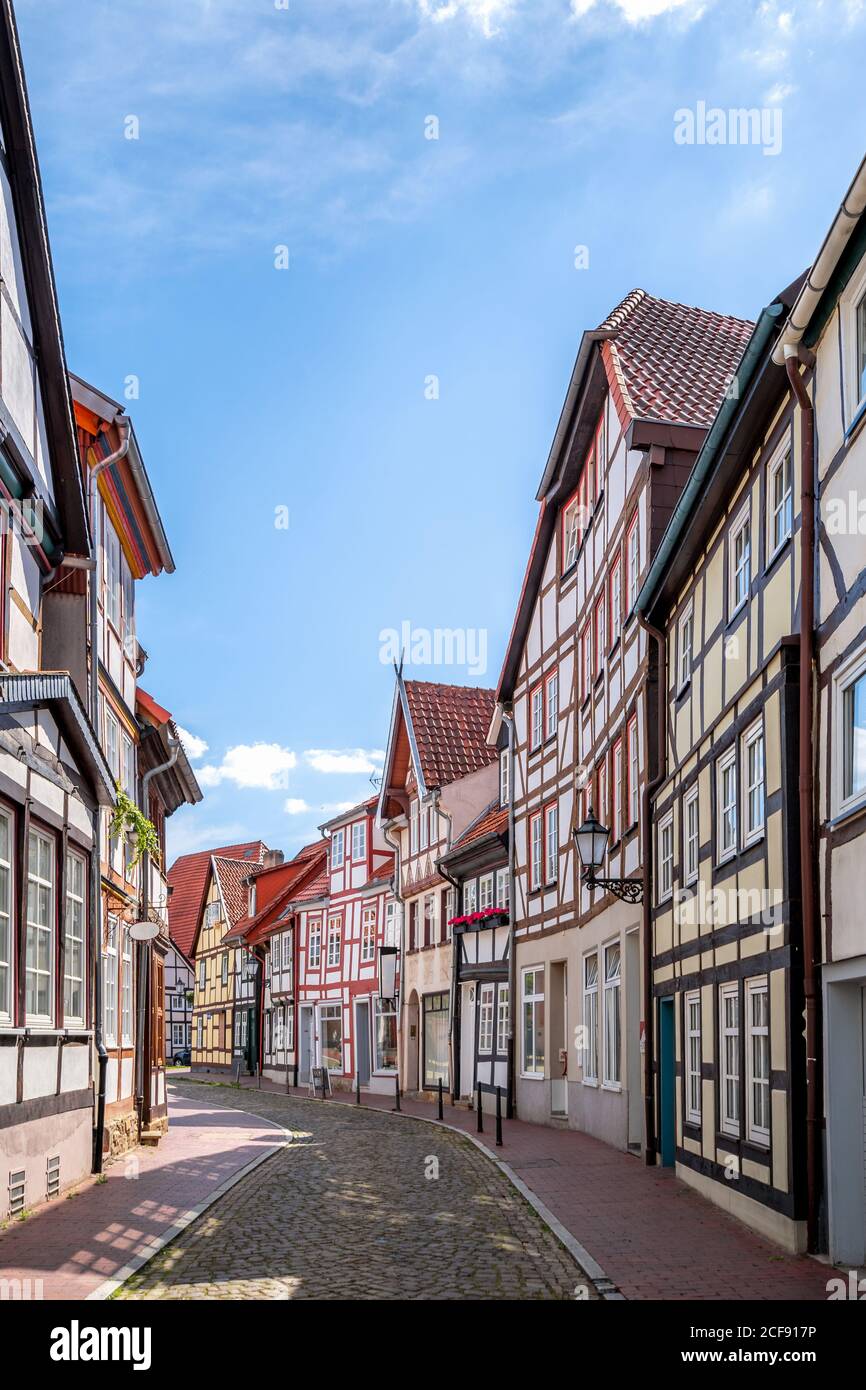 Historical timbered houses in Hameln, Germany Stock Photo - Alamy