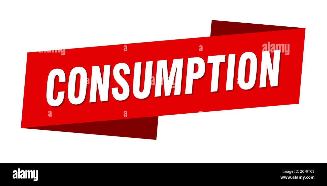consumption banner template. ribbon label sticker. sign Stock Vector ...