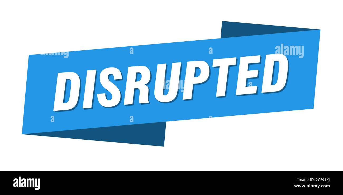 disrupted banner template. ribbon label sticker. sign Stock Vector ...