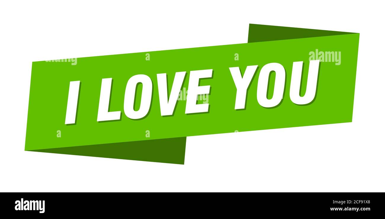 i love you banner template. ribbon label sticker. sign Stock Vector ...