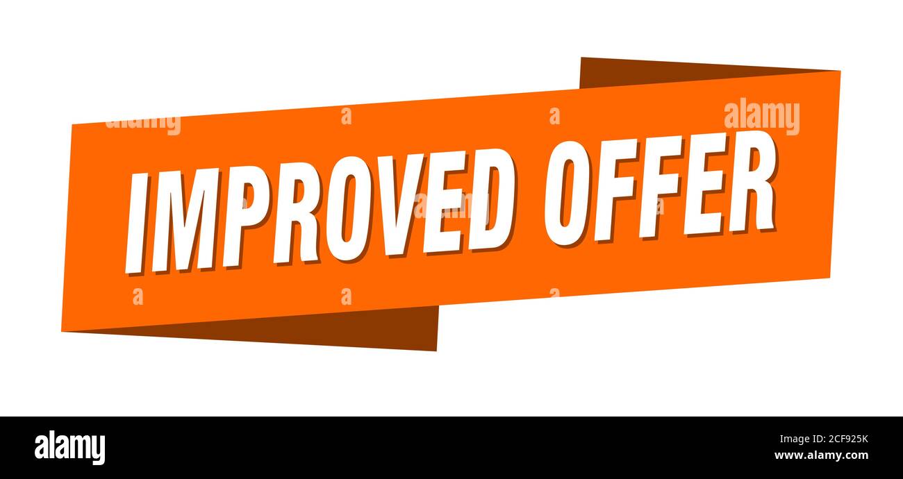improved offer banner template. ribbon label sticker. sign Stock Vector ...