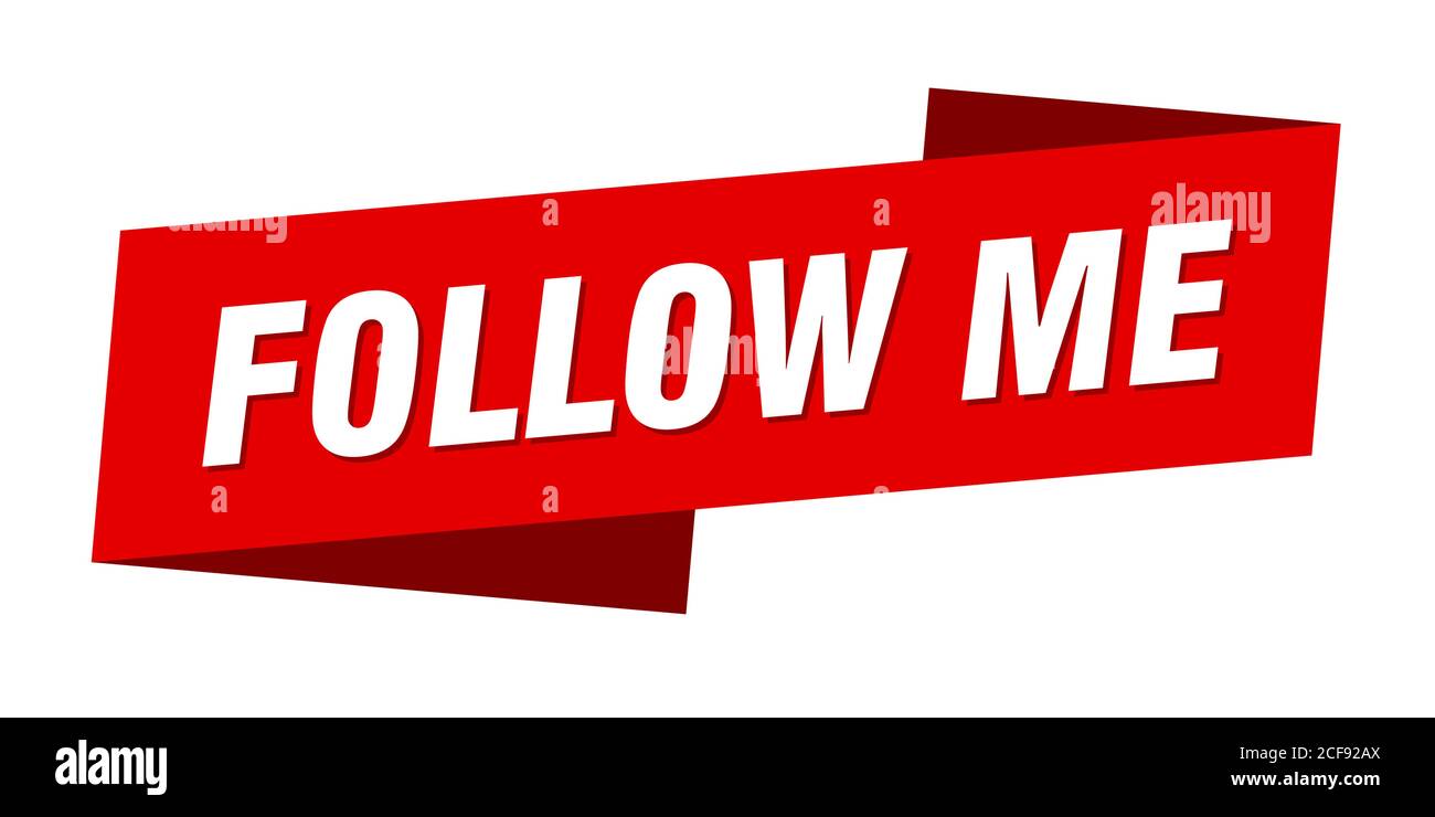 follow me banner template. ribbon label sticker. sign Stock Vector ...
