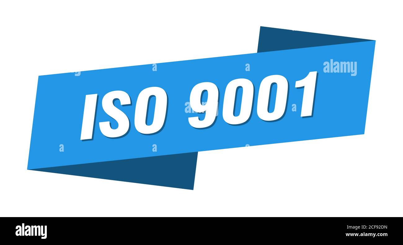 iso 9001 banner template. ribbon label sticker. sign Stock Vector Image ...