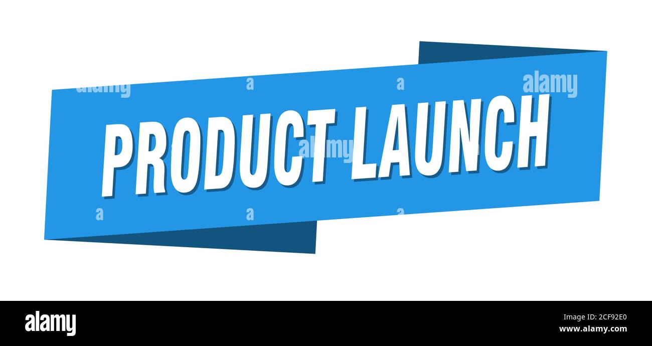 product launch banner template. ribbon label sticker. sign Stock Vector ...