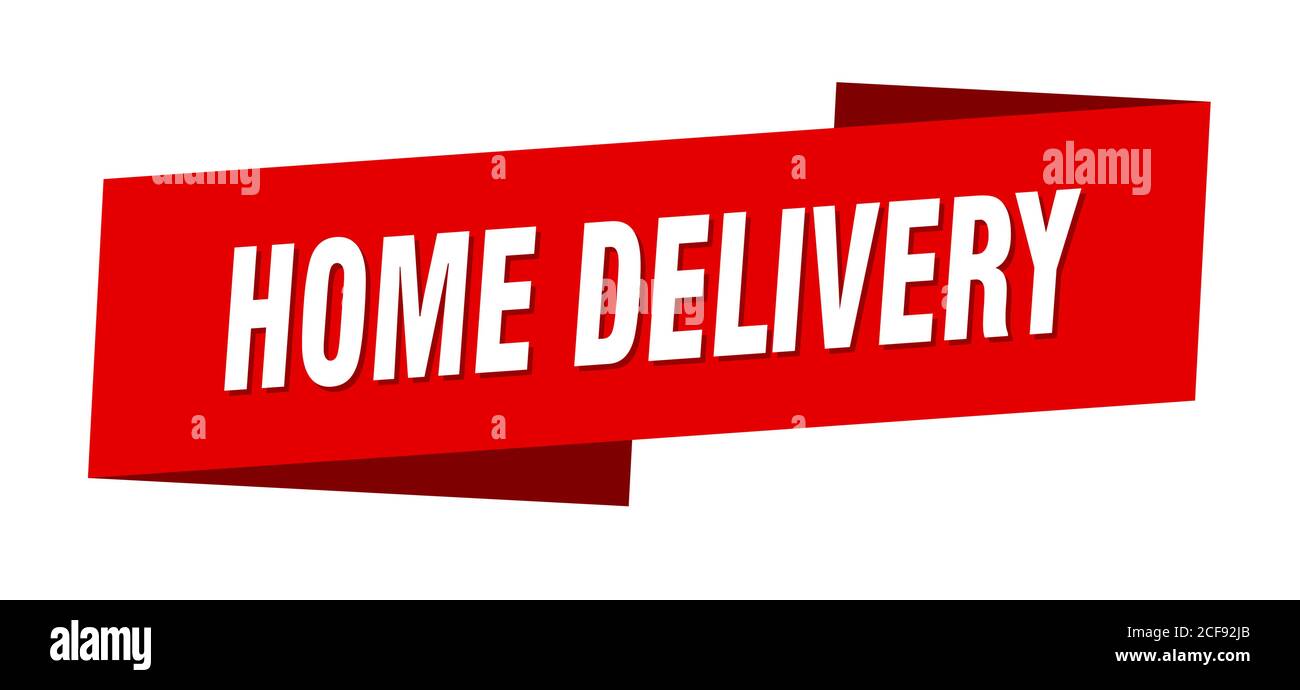home delivery banner template. ribbon label sticker. sign Stock Vector ...