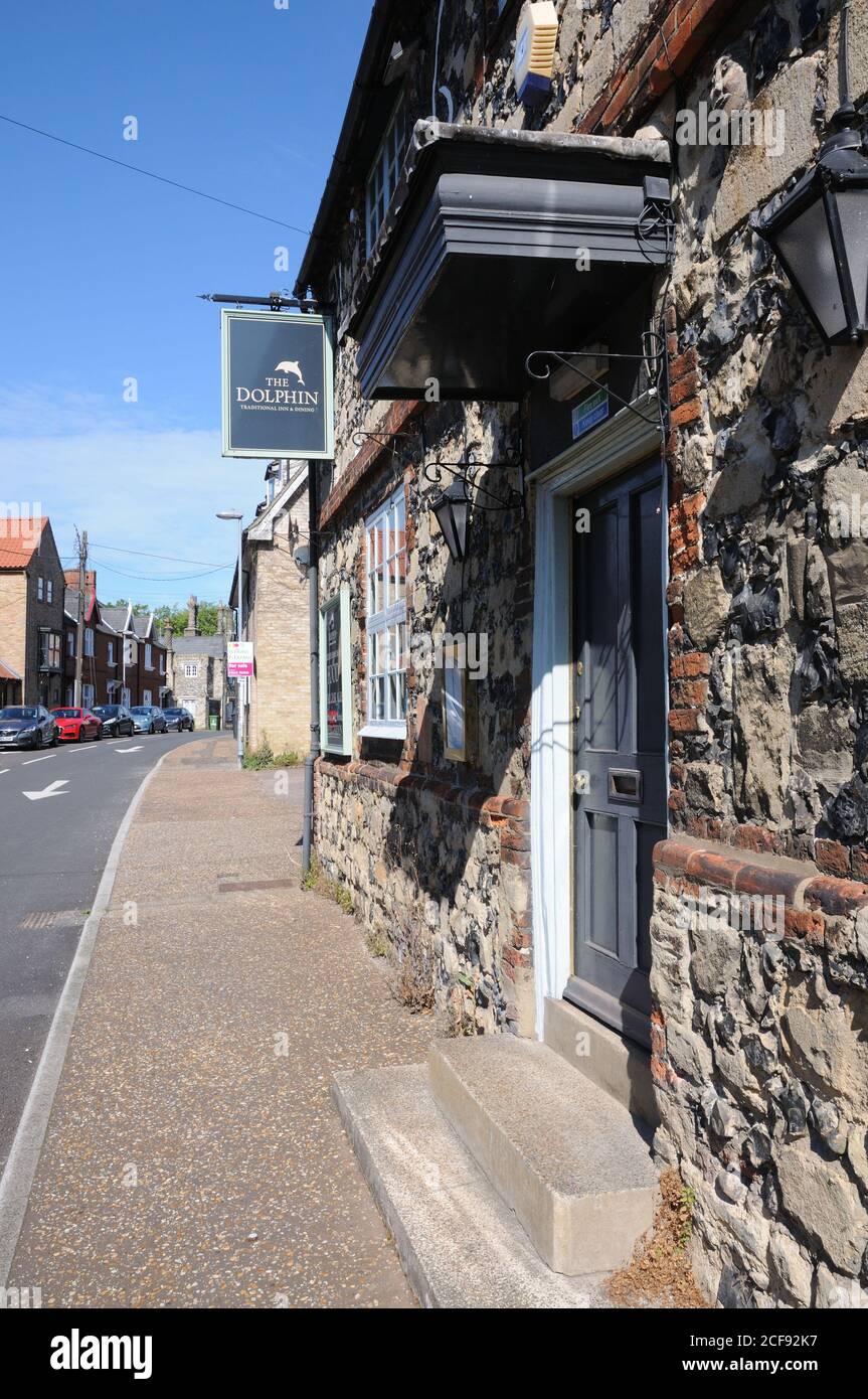 The Dolphin, Thetford, Norfolk, bears the date 1694 Stock Photo - Alamy