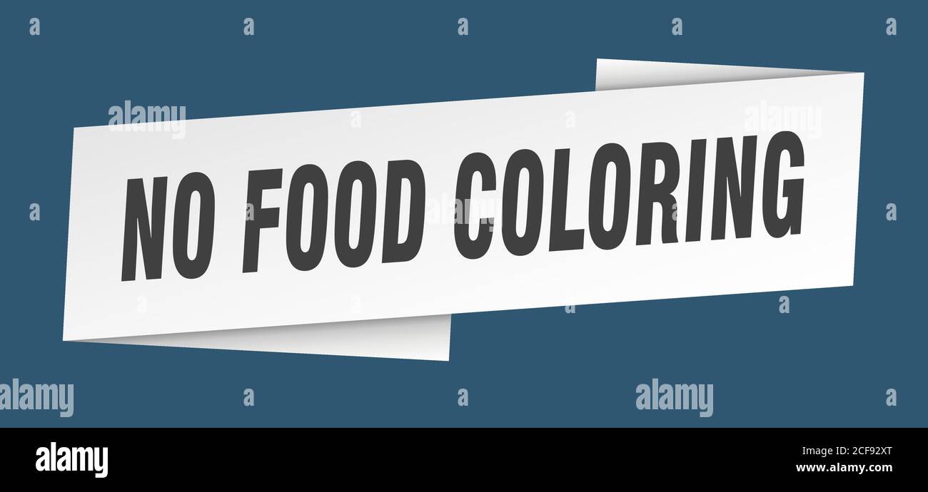 no food coloring banner template. ribbon label sticker. sign Stock ...