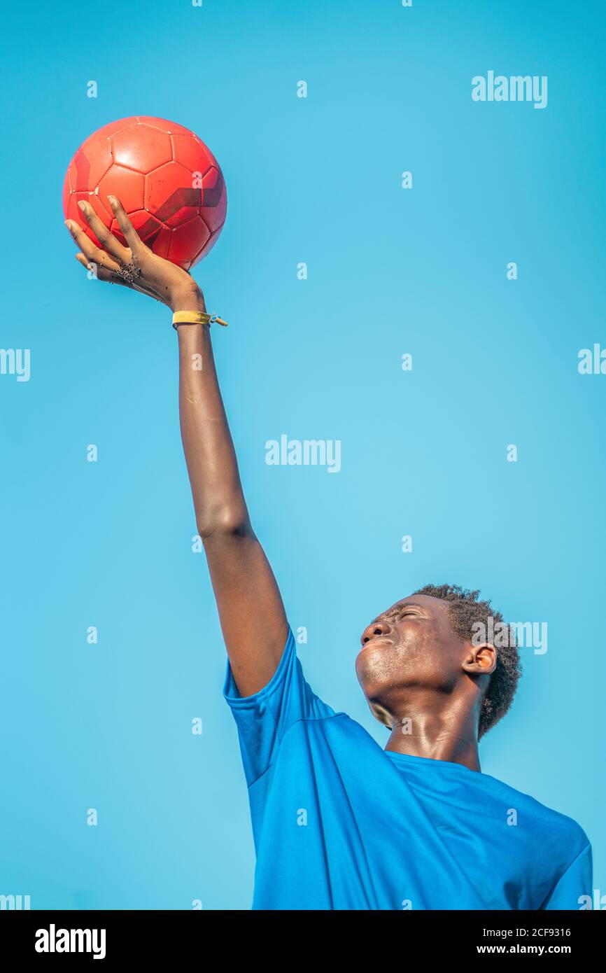 Sport football arm raised hi-res stock photography and images - Alamy