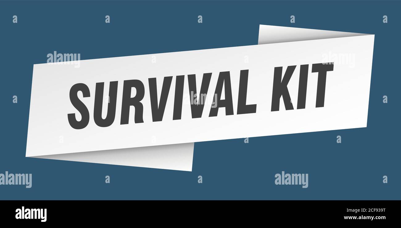 survival kit banner template. ribbon label sticker. sign Stock Vector ...