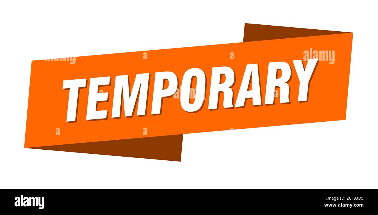 temporary banner template. ribbon label sticker. sign Stock Vector ...