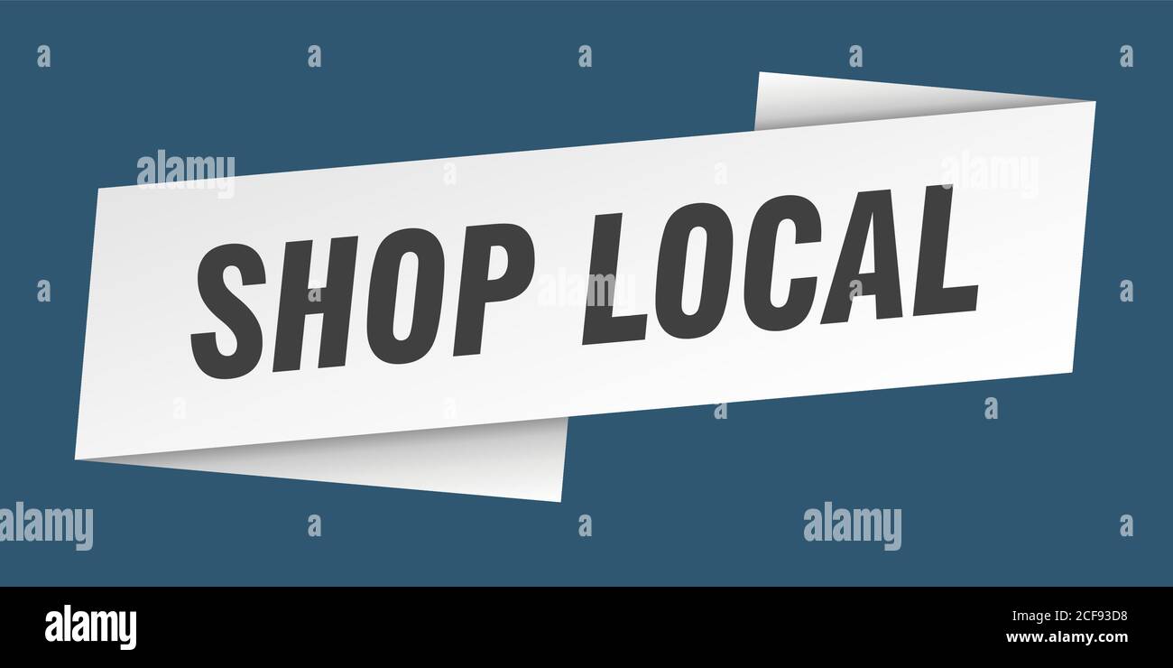 shop local banner template. ribbon label sticker. sign Stock Vector ...
