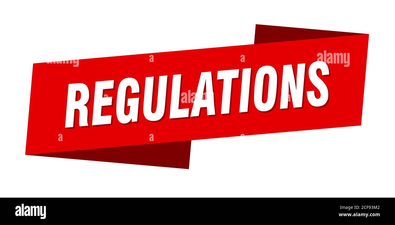 regulations banner template. ribbon label sticker. sign Stock Vector ...