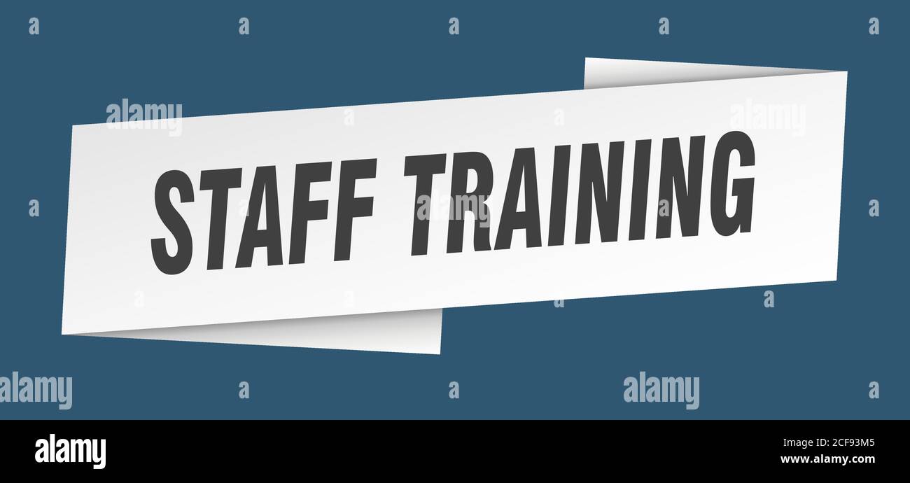 staff training banner template. ribbon label sticker. sign Stock Vector ...