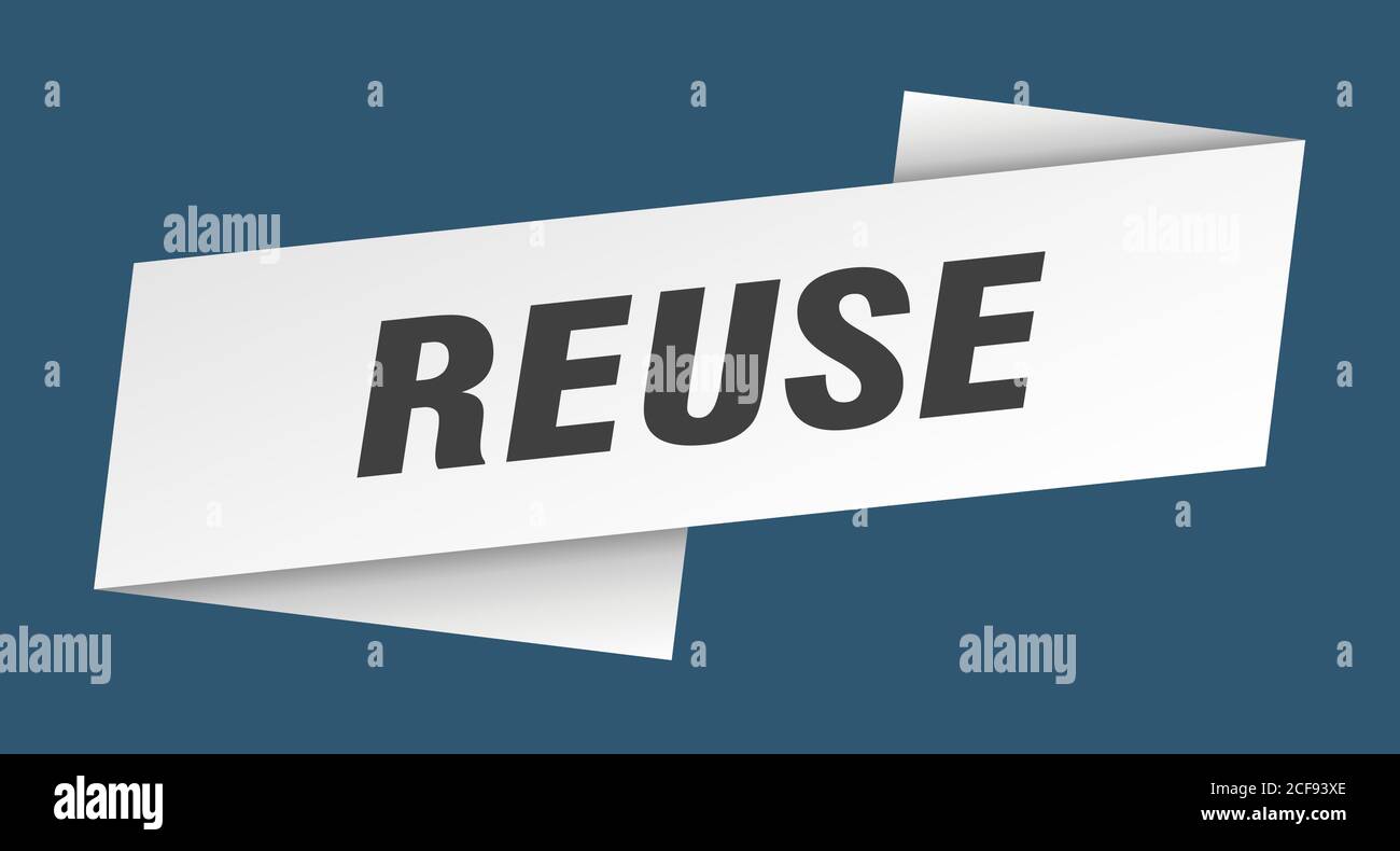 reuse banner template. ribbon label sticker. sign Stock Vector Image ...
