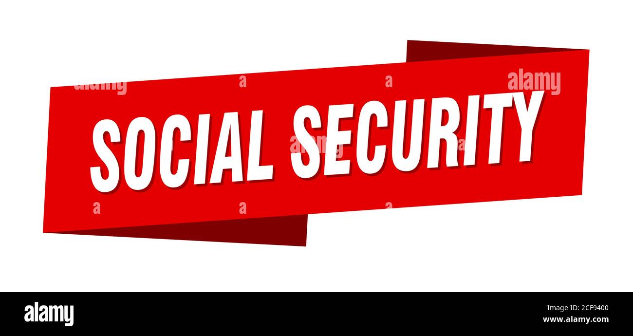 social security banner template. ribbon label sticker. sign Stock ...