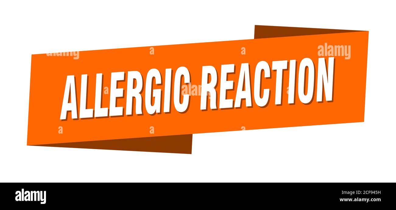 allergic reaction banner template. ribbon label sticker. sign Stock ...