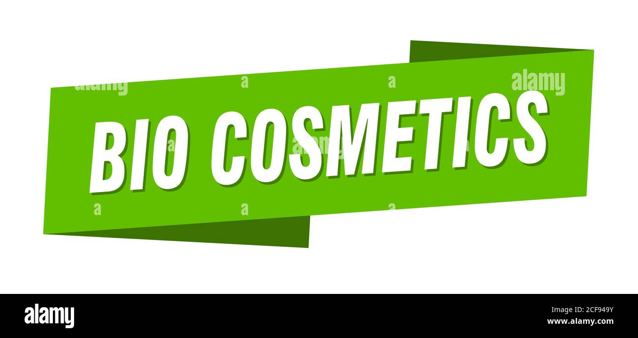 bio cosmetics banner template. ribbon label sticker. sign Stock Vector ...