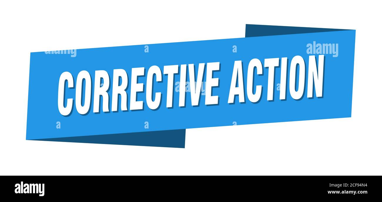 corrective action banner template. ribbon label sticker. sign Stock ...