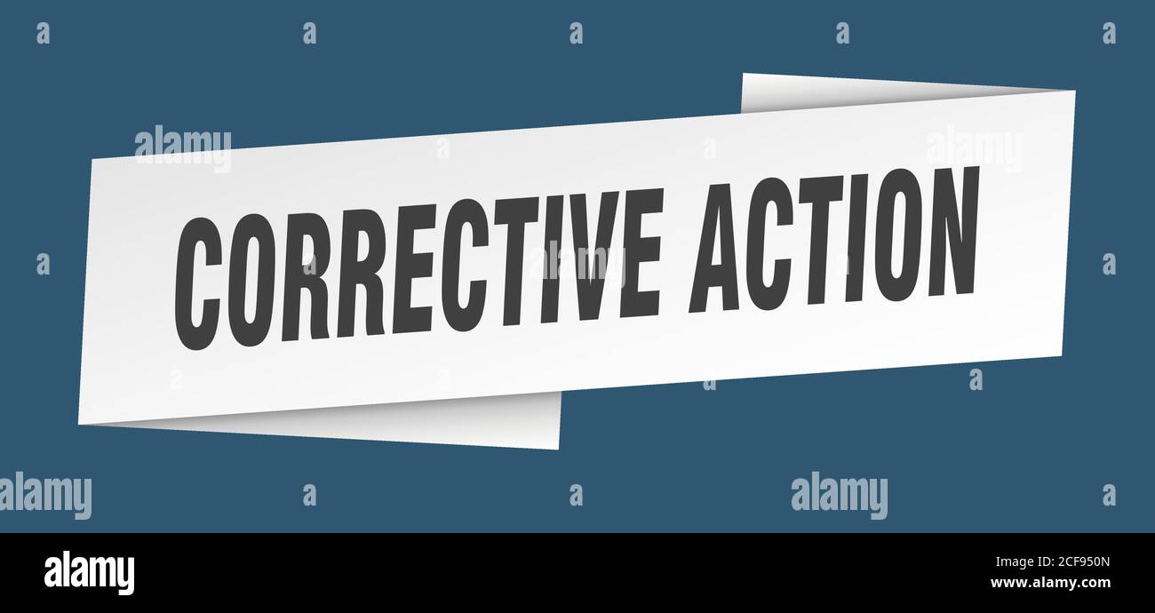 corrective action banner template. ribbon label sticker. sign Stock ...