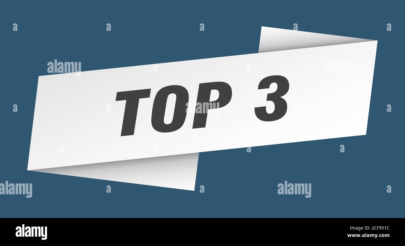 top 3 banner template. ribbon label sticker. sign Stock Vector Image ...