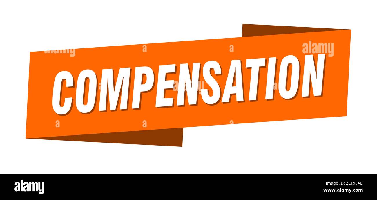 compensation banner template. ribbon label sticker. sign Stock Vector ...
