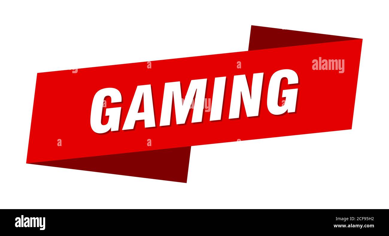 gaming banner template. ribbon label sticker. sign Stock Vector Image ...